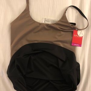 SPANX | Tops | Nwt Spanx Reversible Open Bust Cami Blacktaupe | Poshmark